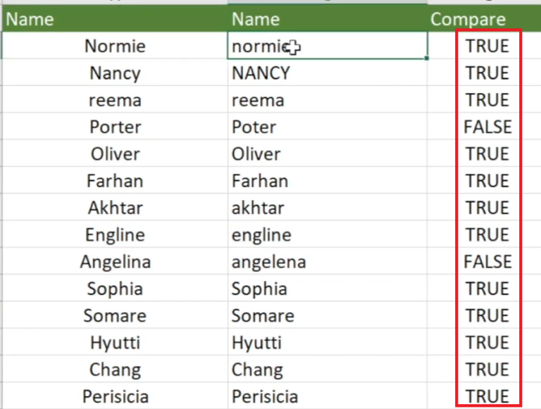 Compare Text In Excel ExcelTutorial Compare Text In Excel ExcelTutorial