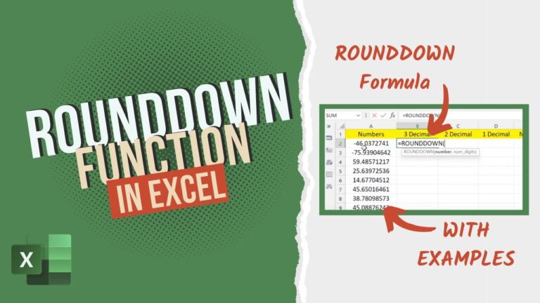 How To Use ROUNDDOWN Function In Excel With Examples ExcelTutorial