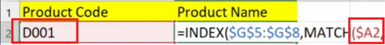 Left Lookup In Excel Using Index And Match Function Exceltutorial