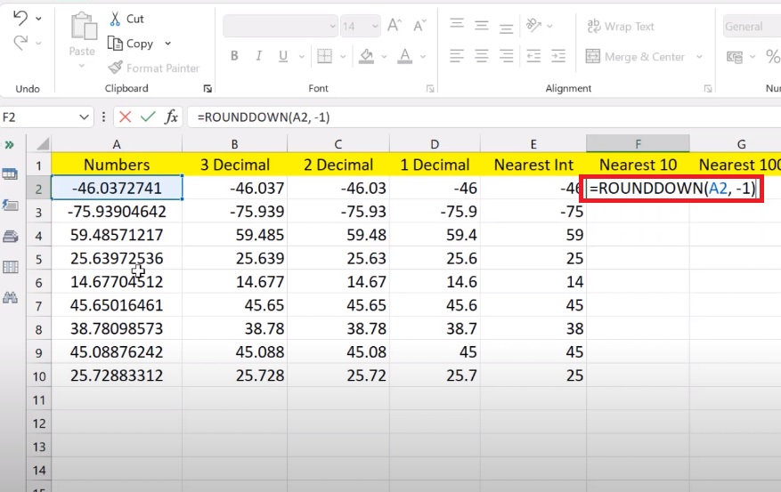 How To Use ROUNDDOWN Function In Excel With Examples ExcelTutorial