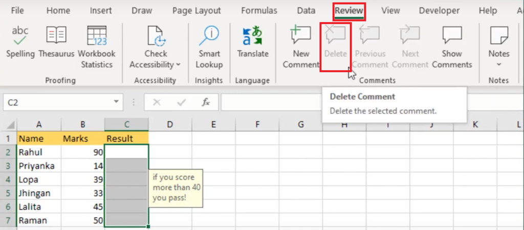 3 Ways To Delete Excel Comments Exceltutorial 4770