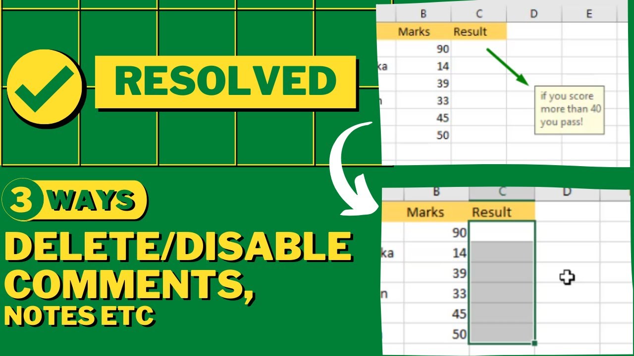 3 Ways To Delete Excel Comments ExcelTutorial