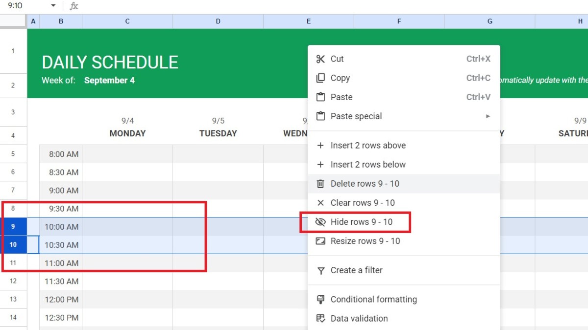 How To Hide Rows In Google Sheets Quick Guide ExcelTutorial