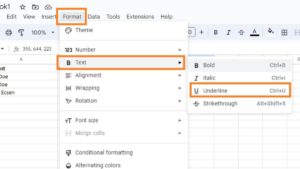 How To Underline In Google Sheets (Easy Guide) - ExcelTutorial